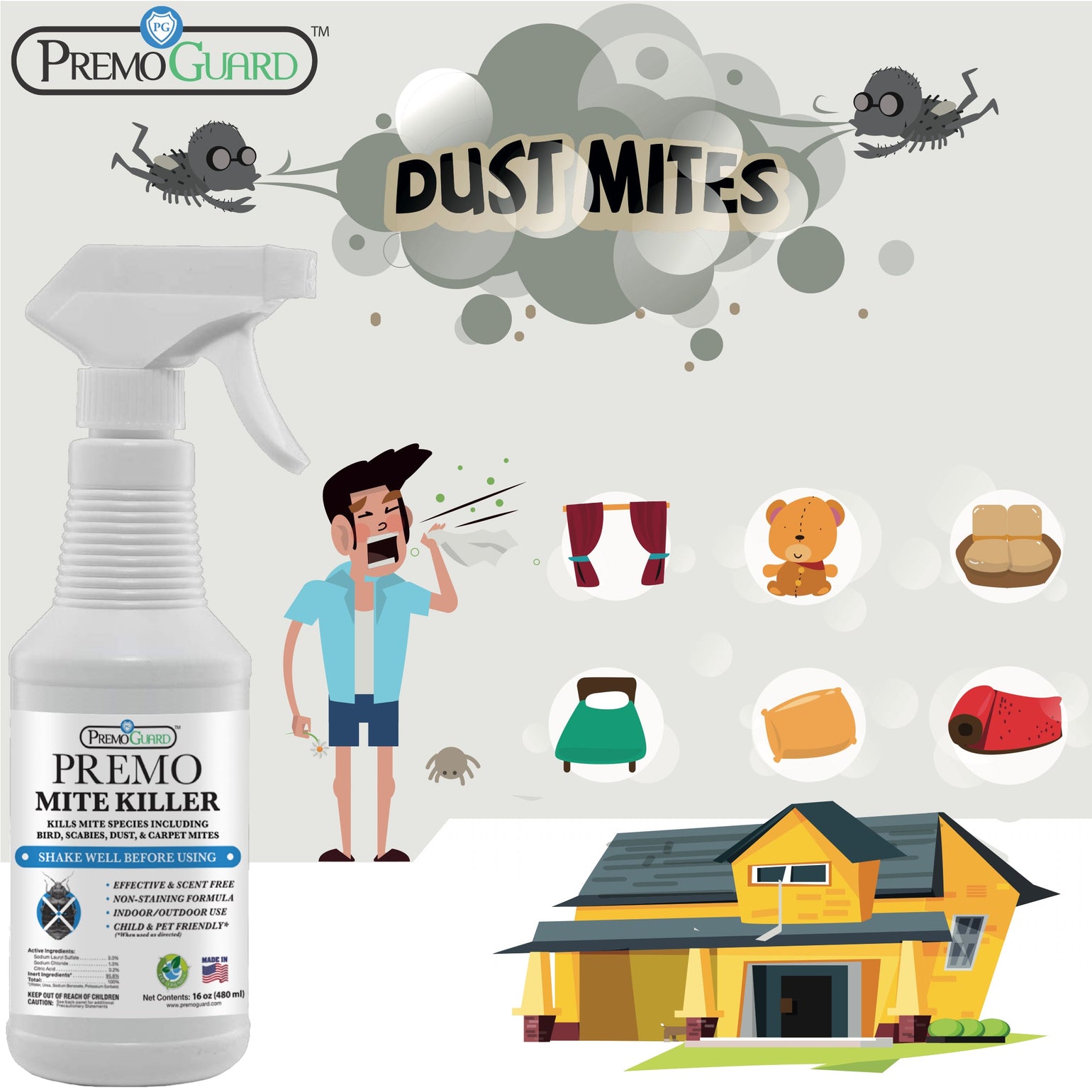 Mite Killer Spray – By Premo Guard – Premo Natural Products